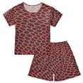 Black Red Snake Skin Summer Pajama Set Soft Cotton Short Sleeve ...