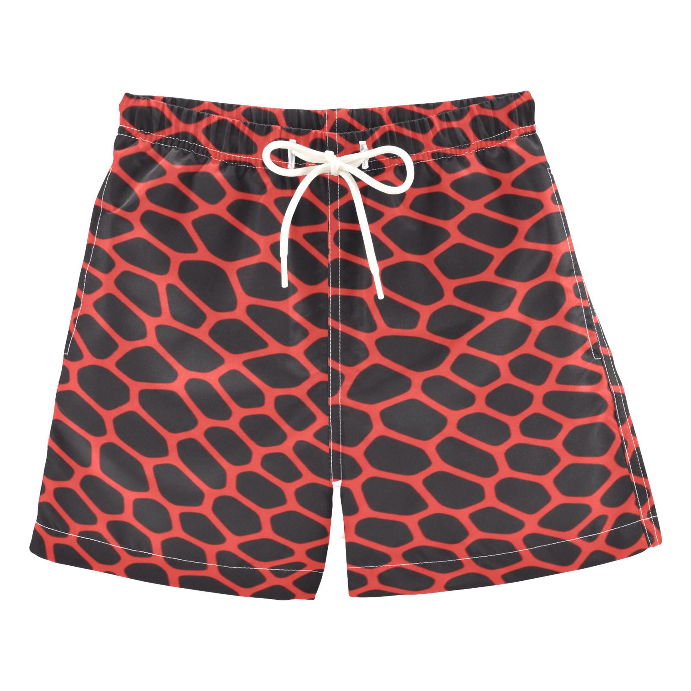 Black Red Snake Skin Swim Trunks Quick Dry Beach Pool Board Shorts ...