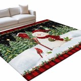 Black Red Snowman Christmas Washable Rug 5x7 Area Rug for Living Room ...