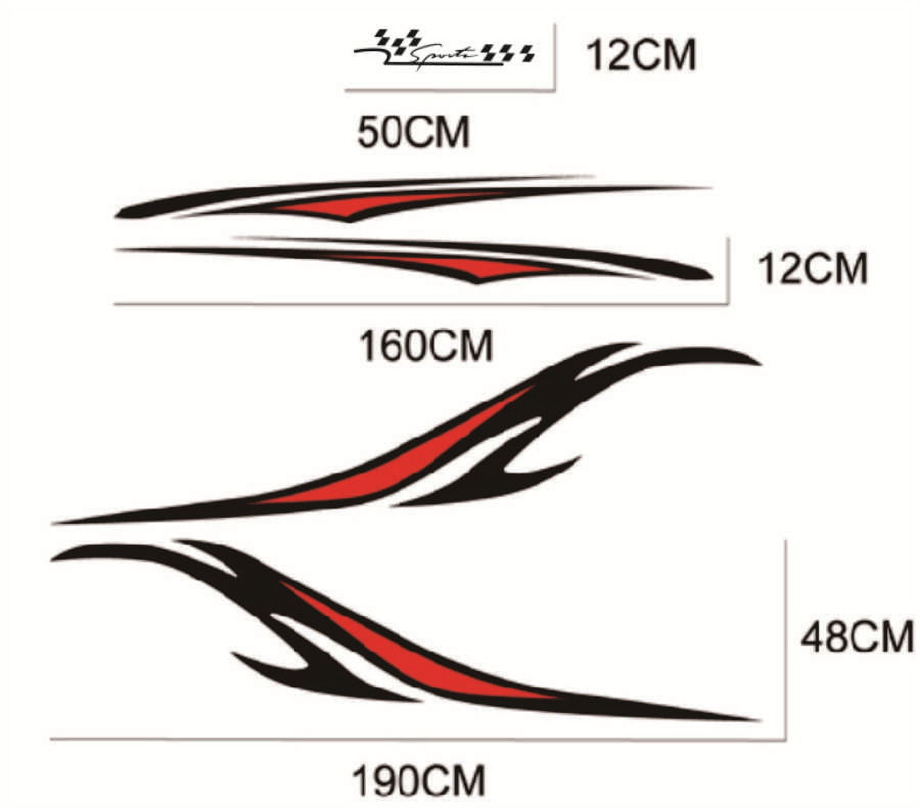 Black & Red Stripe Decals Car SUV Side Body Decoration Graphic Vinyl ...