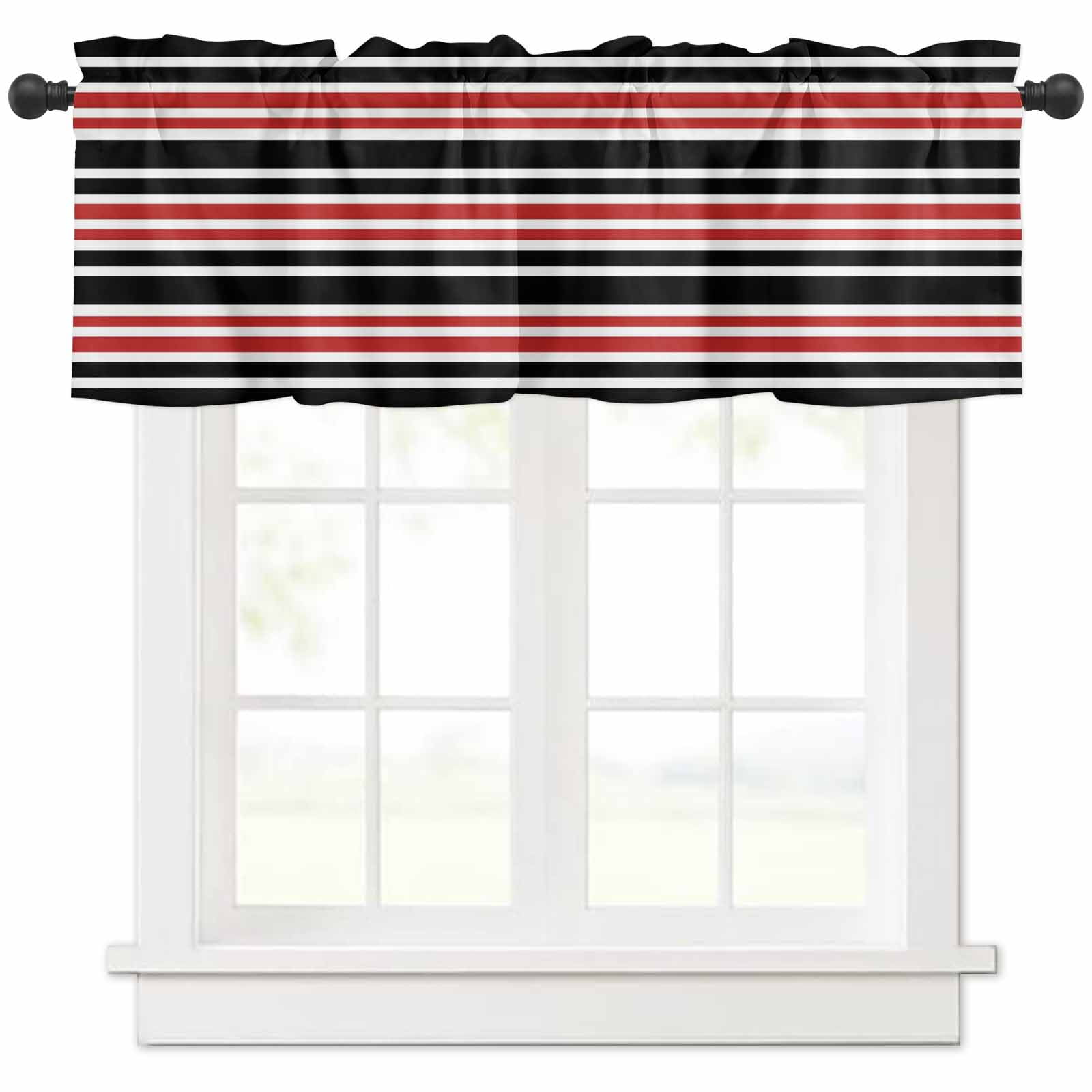 Red Black And White Curtains