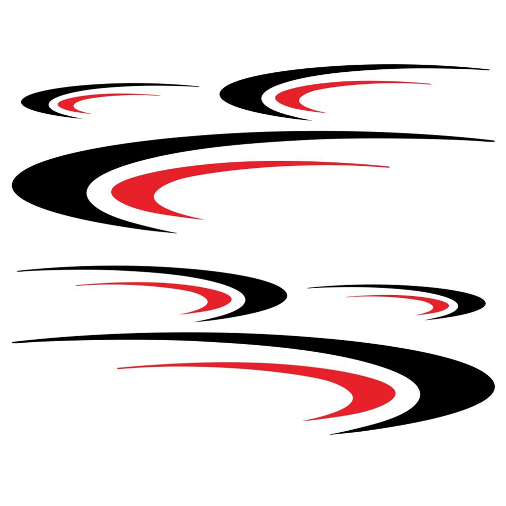 Black+Red Stripes Decal Vinyl Stickers for Camper Rv Trailer Two Side ...