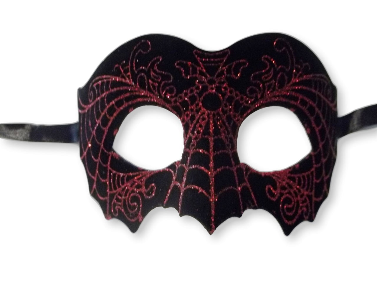 Black Red Suede Leather Laser Cut Venetian Masquerade Prom Mask Goth ...