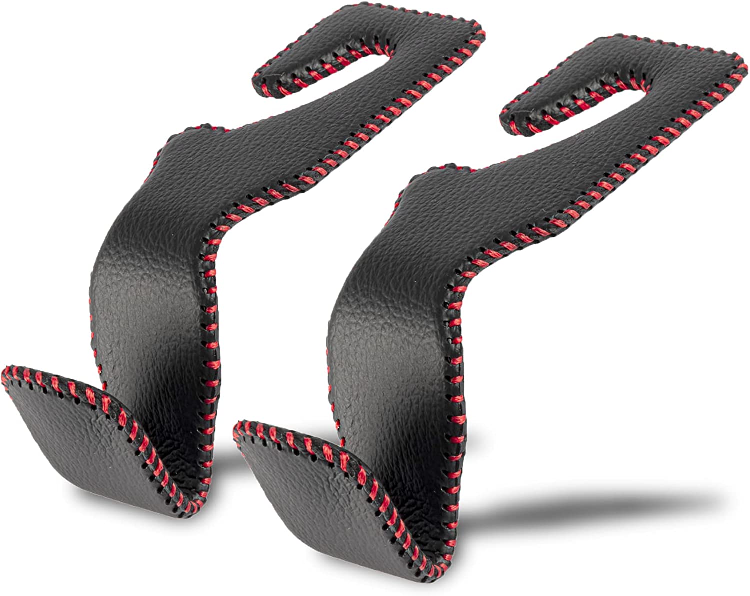 Black & Red Superior Leather Car Seat Back Headrest Hooks, Auto Seat ...