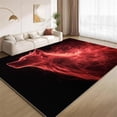 Black Red Wolf Animal Area Rugs, Abstract Pattern Carpet, Washable Non ...