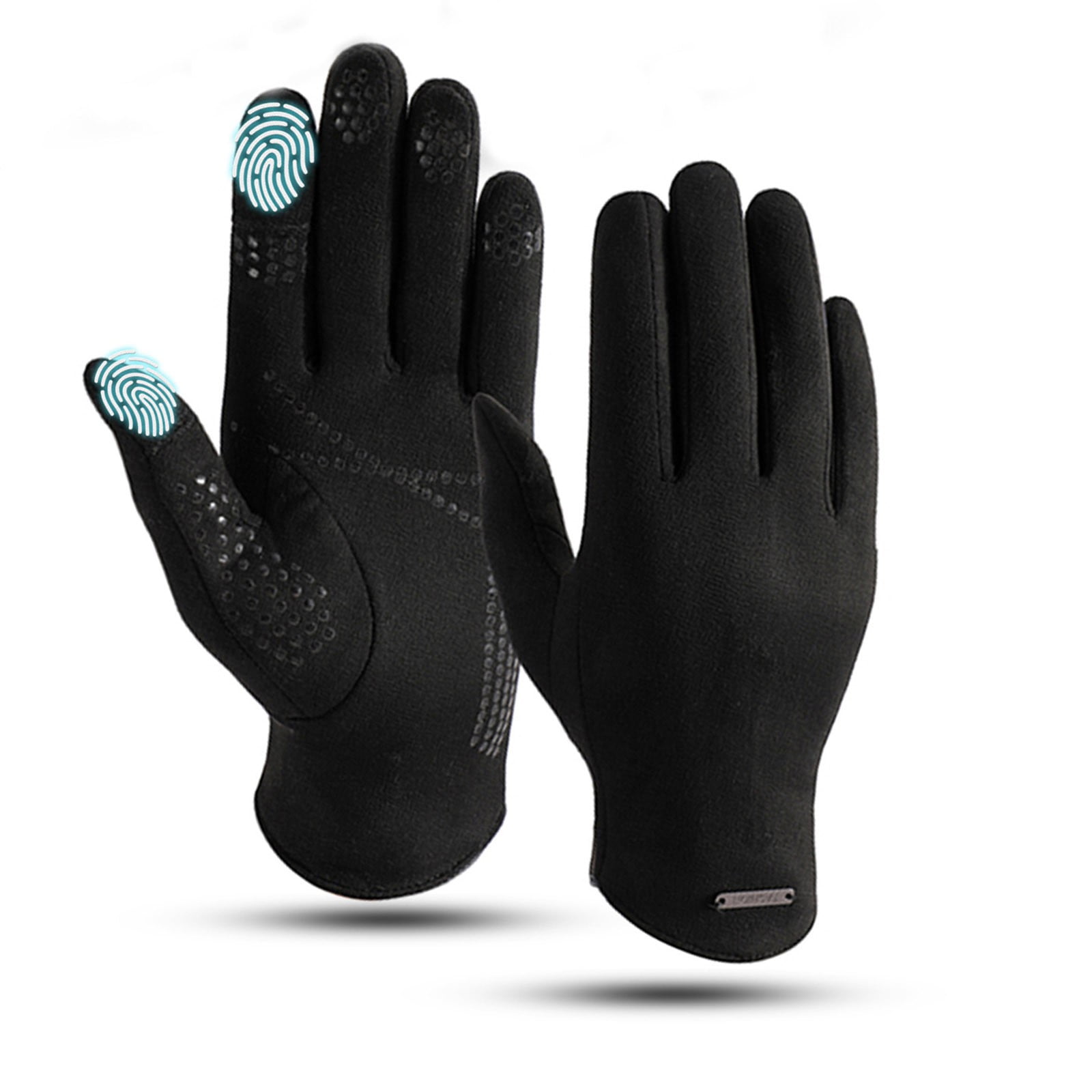 Black Reflective Zipper Gloves For Men Black Color Free Size Hand ...