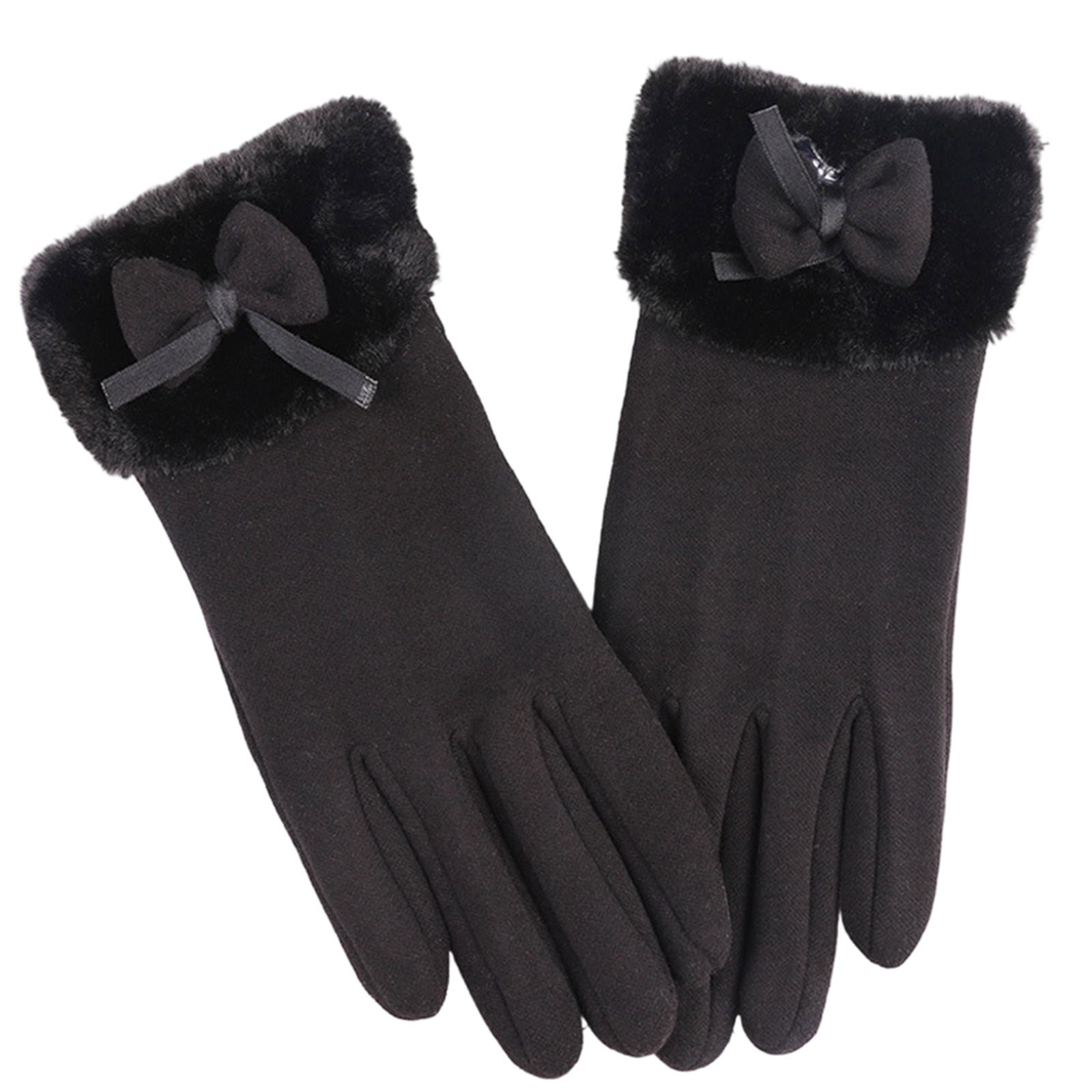 Black Reflective Zipper Gloves With Thick Warm Windproof Design For ...