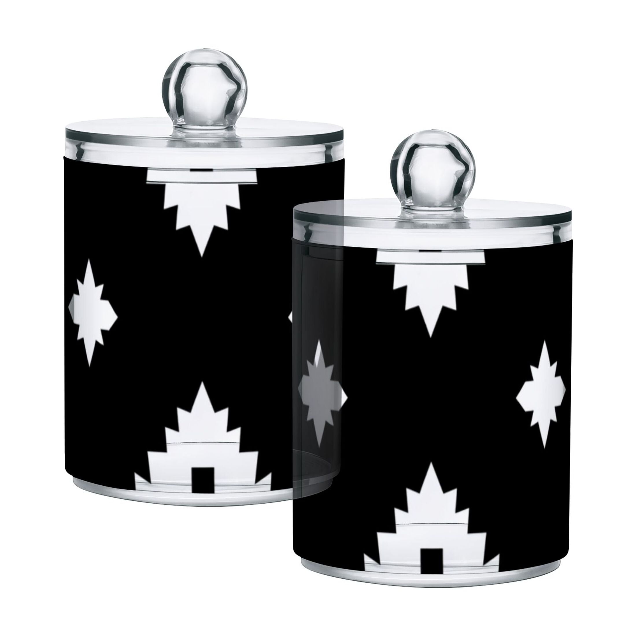 Black Regular Squares Translucent Plastic Cans Storage Canisters with ...