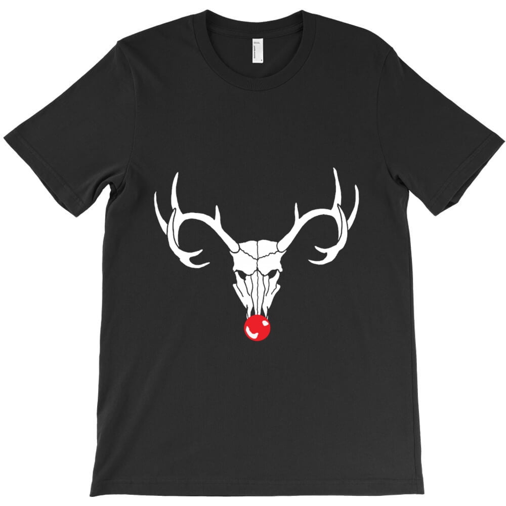 Black Reindeer Skeleton Head Funny Christmas Goth Holiday Graphic H2457 ...