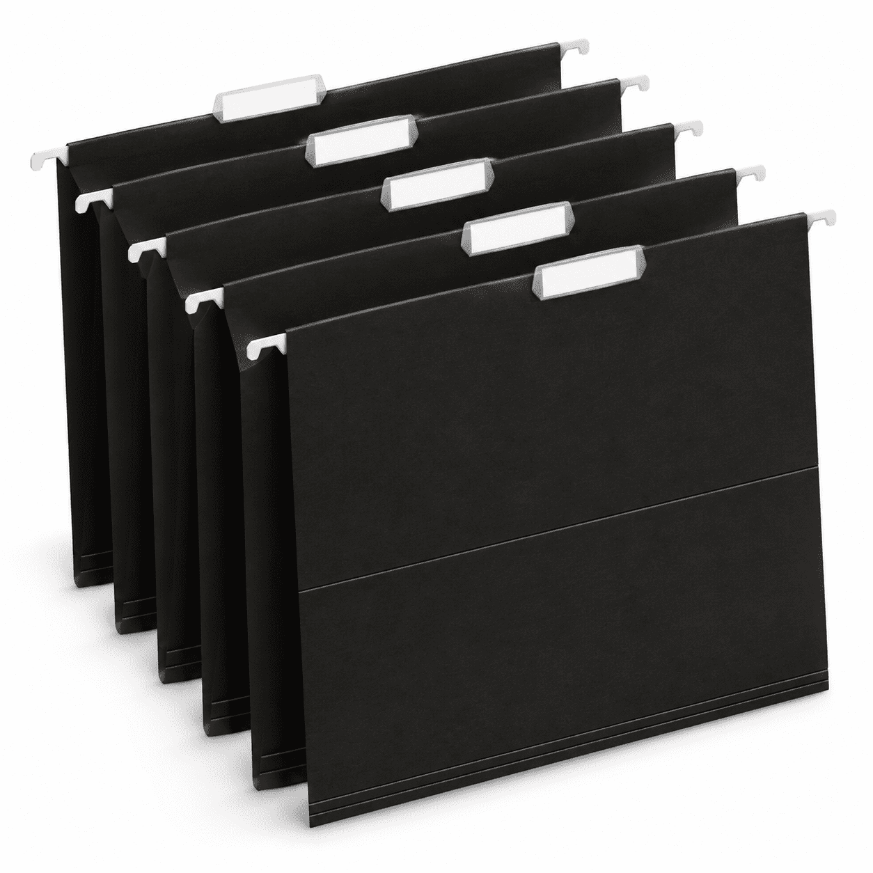 Black Reinforced Letter Size Hanging File Folders, 30 Pack, 1/5-Cut ...