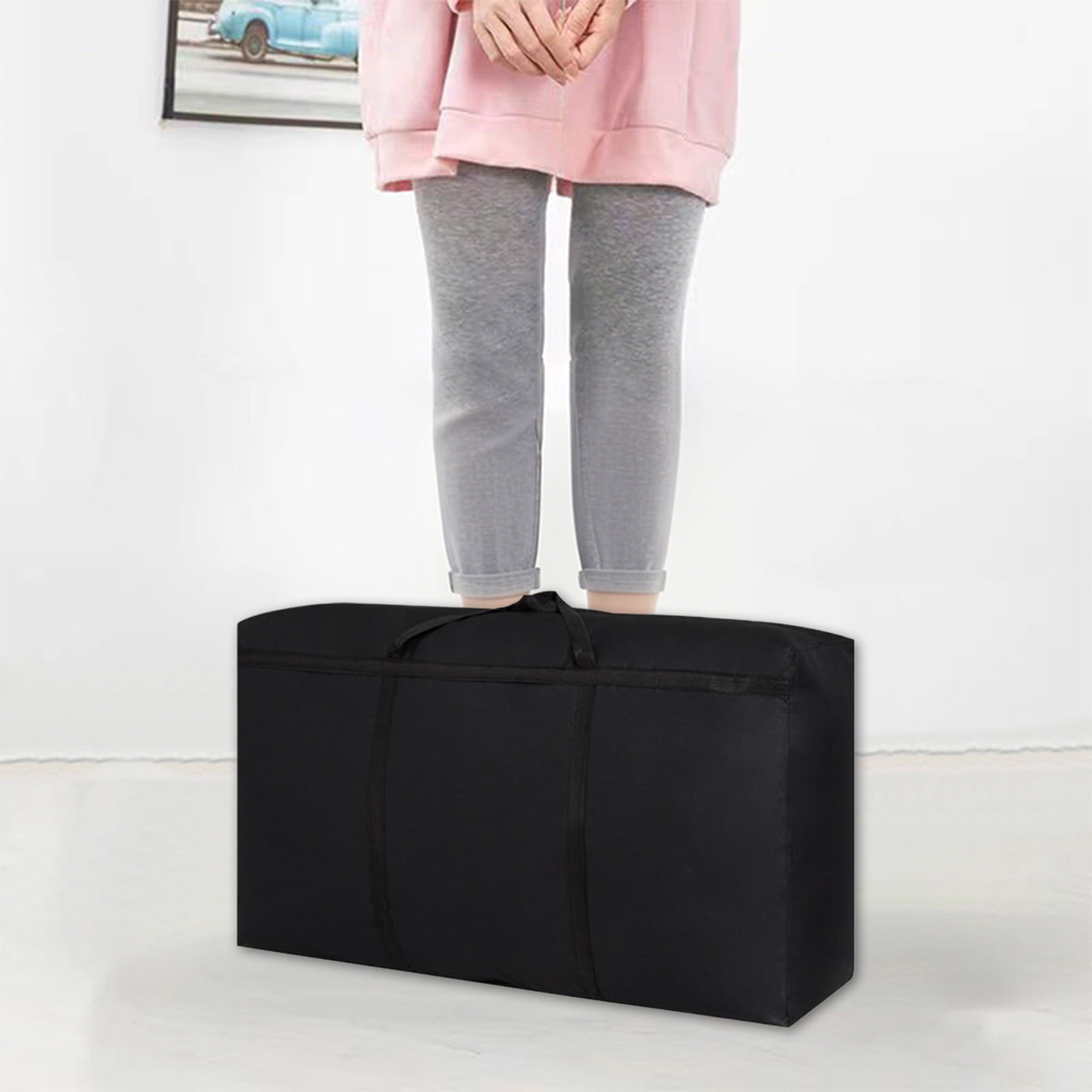 Black Reinforced Oxford Cloth Storage Bag Large Size Moving Bags For ...