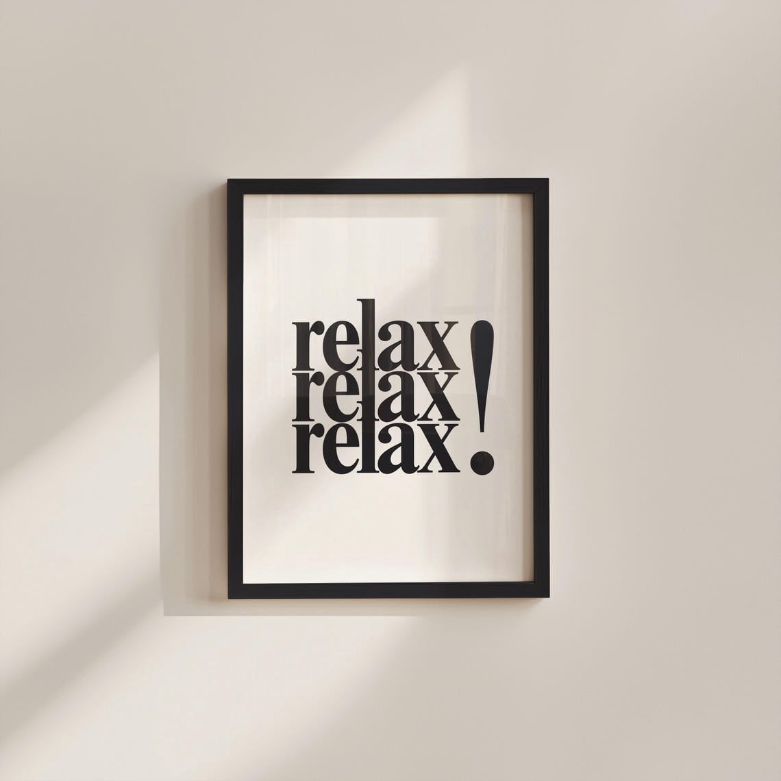 Black Relax Typography Poster Minimalist Art Neutral Dorm Room Decor ...