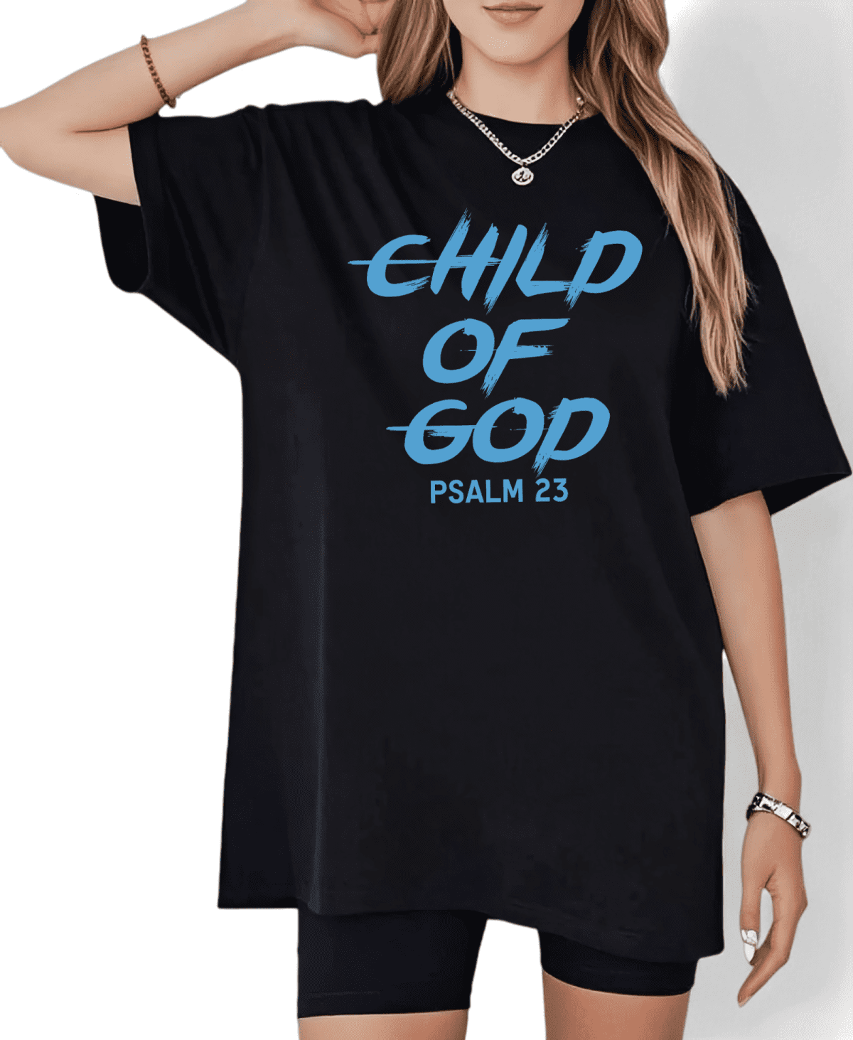 Black Relaxed Print Tshirt Graphic Tees Shirts Blue Brush-Texture Child ...