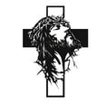Black Religious Metal Wall Art Jesus on the Cross Indoor Sculpture ...