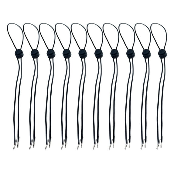 Black Removable Hat Chin Cord Set Adjustable Strap With Spring Stop ...