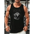 Black Rescue Dog Graphic Tank Top For Men – Loose Fit Athletic Vest ...