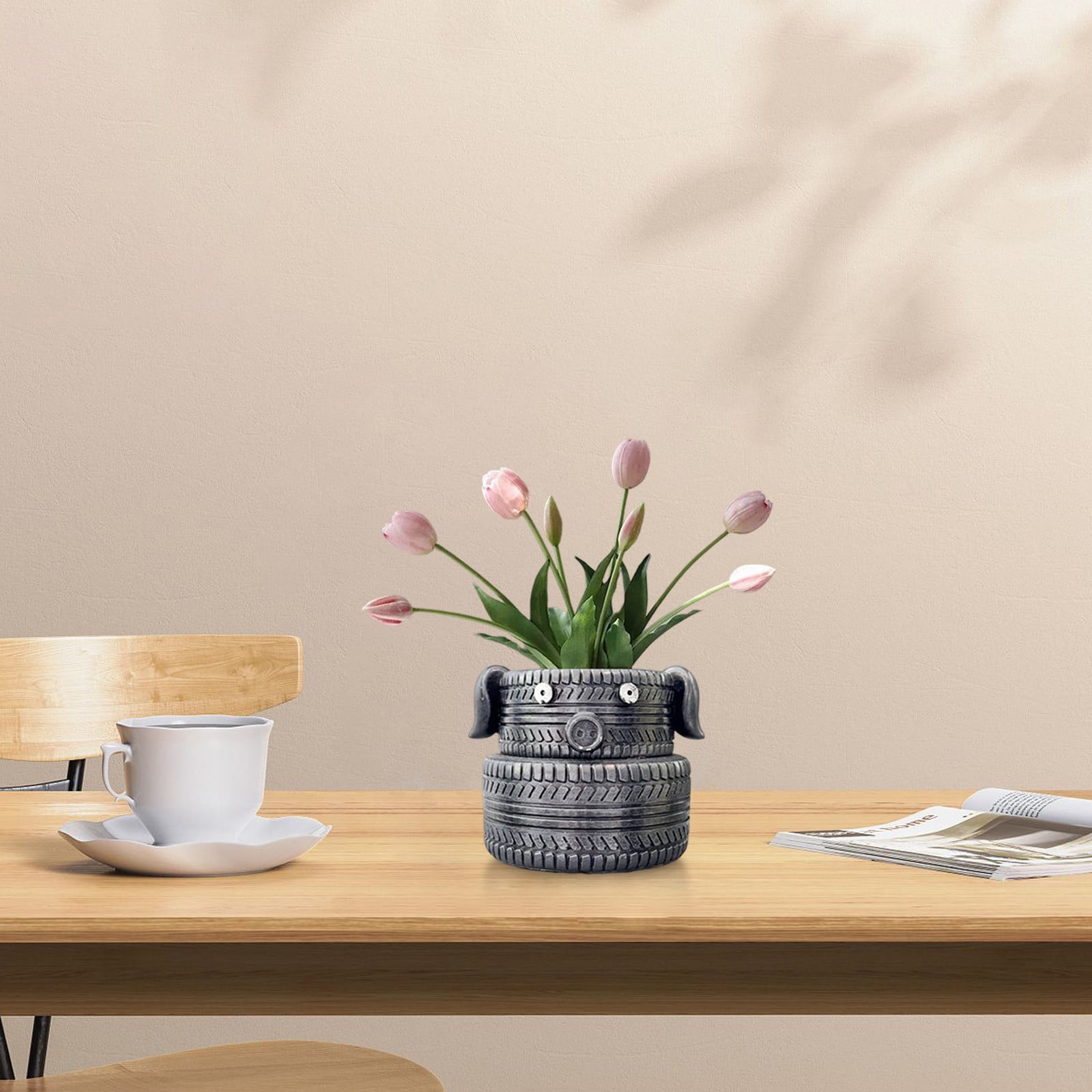 Black Resin Flower Vase Home Decor Office Decoration Water Splash ...