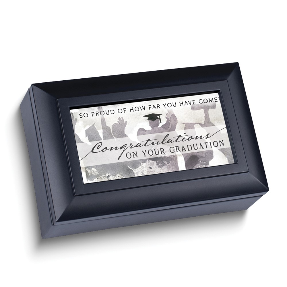 Black Resin Graduation Music Box: POMP and CIRCUMSTANCE QGM22884 ...