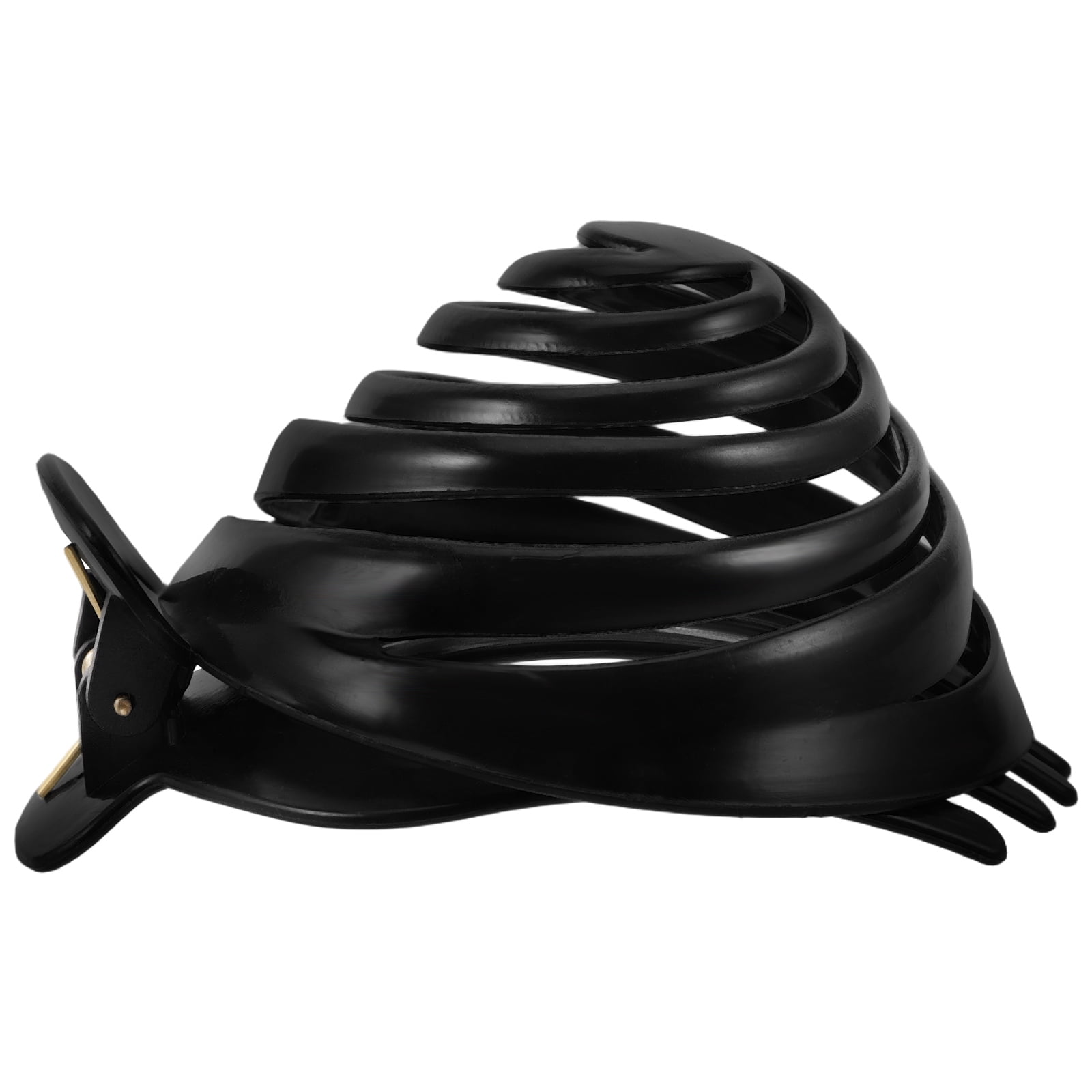 Black Resin Spiral Dome Bun Maker Mushroom Cover Hair Holder Round ...