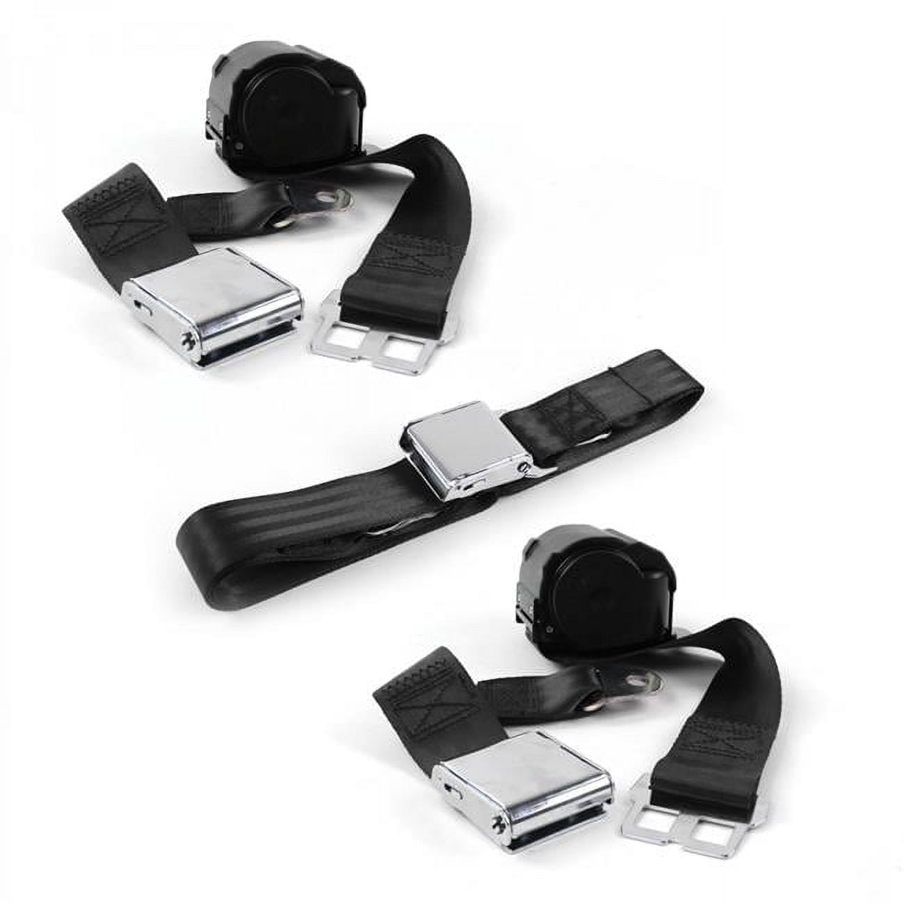 Black Retractable Bench Seat Belt Kit for 1929-1945 Desoto Airplane 2 ...