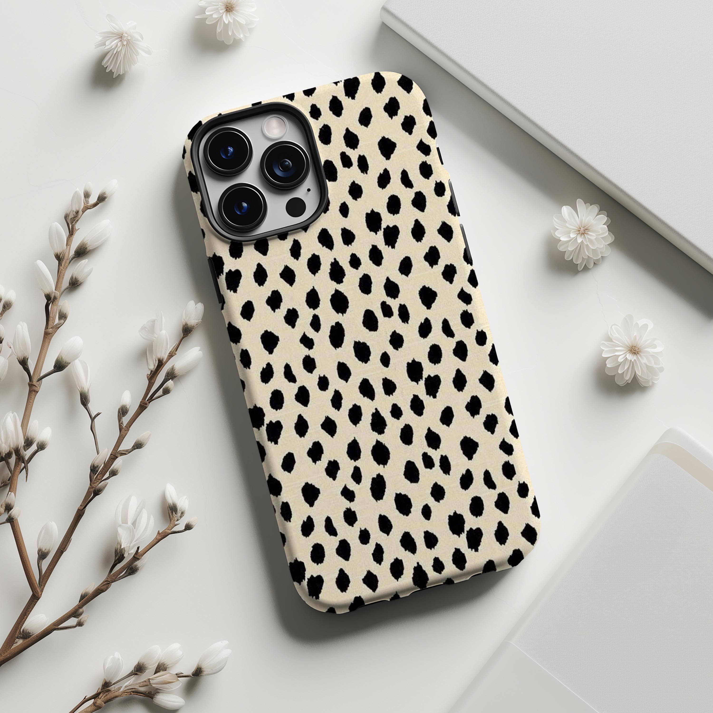 Black Retro Dot Phone Case Leopard Star Vintage Pattern Gift 17 through ...