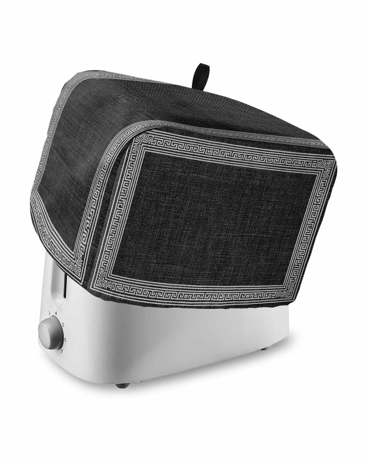 Black Retro Greek Key Toaster Cover 4 Slice, Large Kitchen Appliance ...