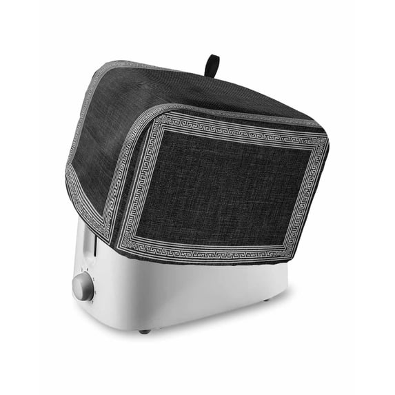 Black Retro Greek Key Toaster Cover 4 Slice, Large Kitchen Appliance ...