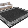 Black Retro Greek Key Washable Rug 2.7x5 Area Rug for Living Room ...
