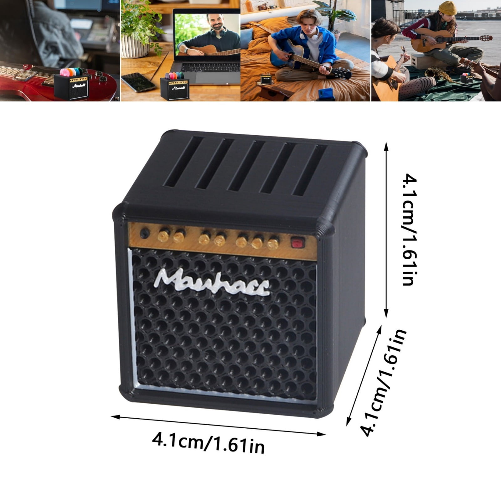 Black Retro Guitar Amp Pick Holder: 3D Printed & Personalized Gift ...