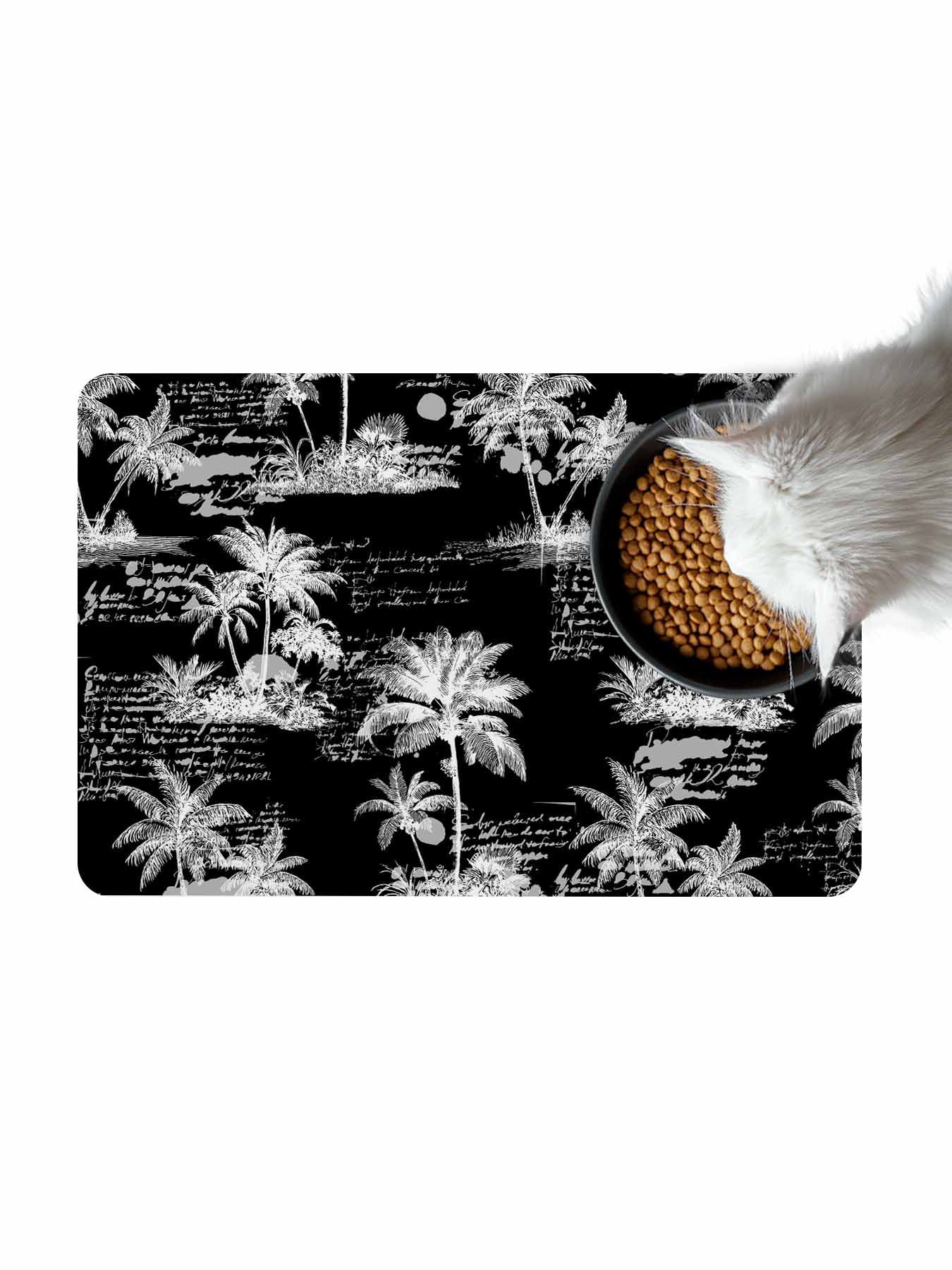 Black Retro Tropical Doormat Non Slip Diatomaceous Earth Door Mat ...