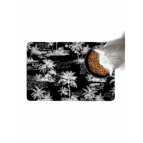 Black Retro Tropical Doormat Non Slip Diatomaceous Earth Door Mat ...