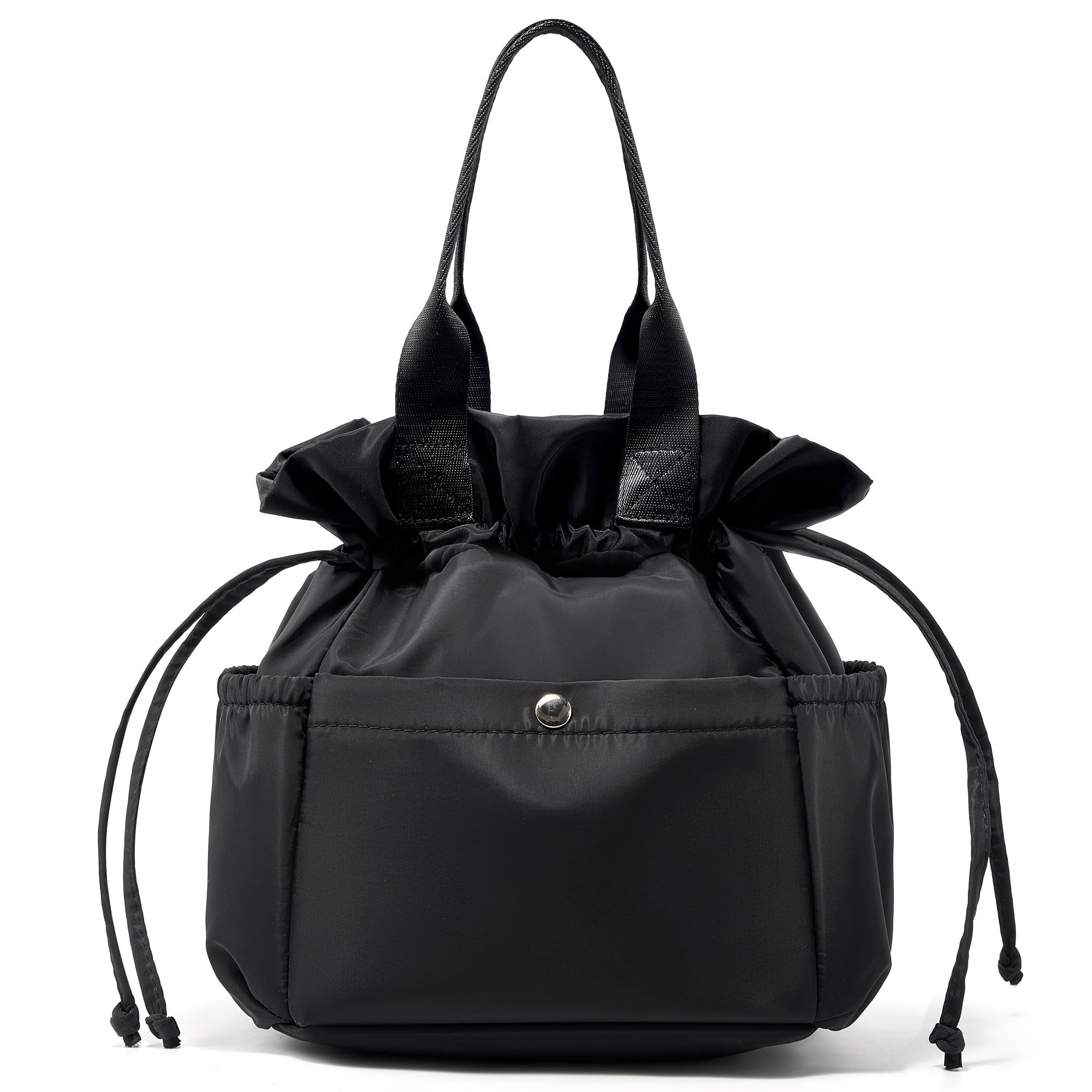 Black Reusable Insulated Lunch Bag with Water Bottle Holder for Work ...