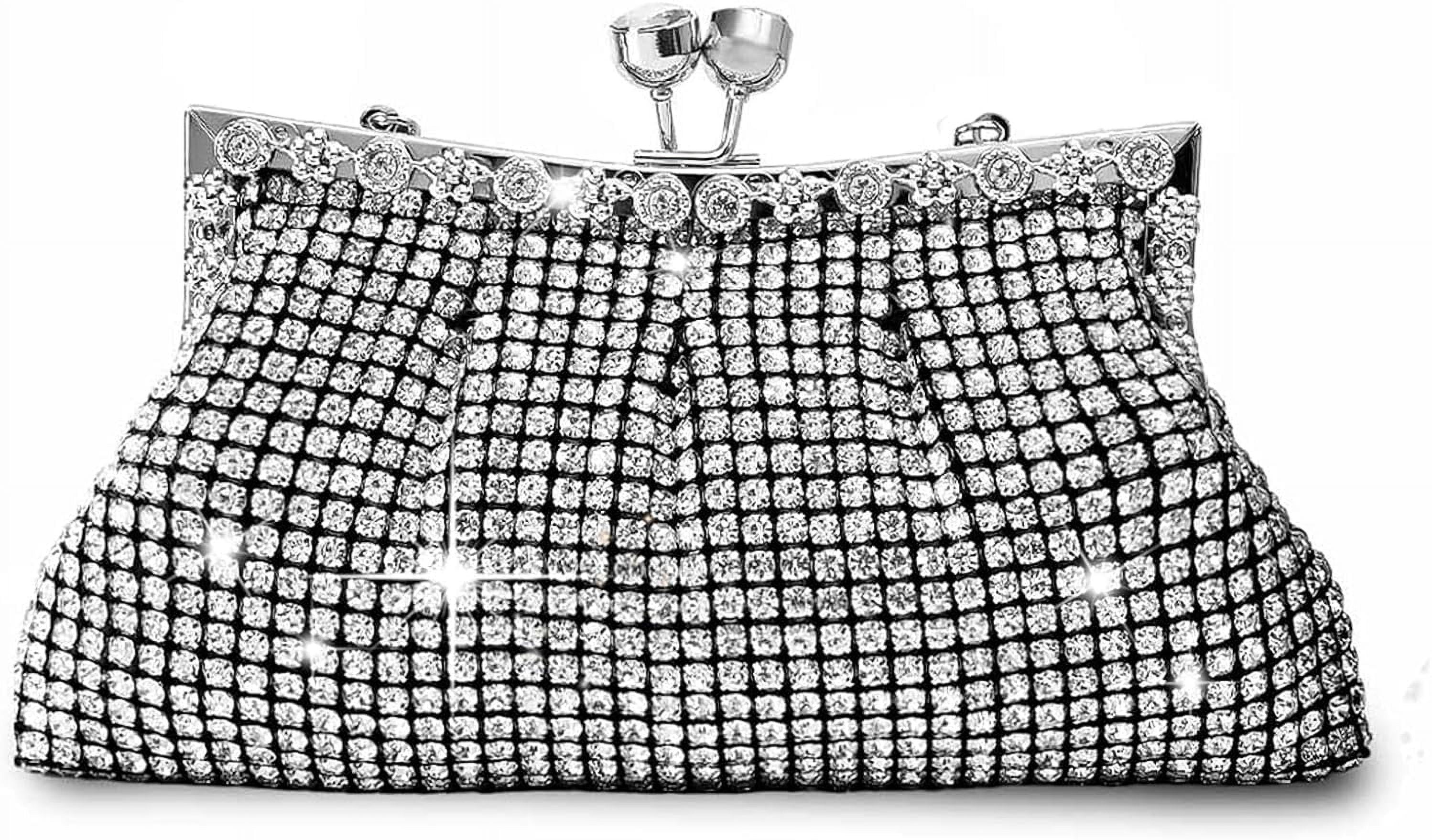 Black Rhinestone Clutch Bridal Purse Glitter Evening Bags for Women ...