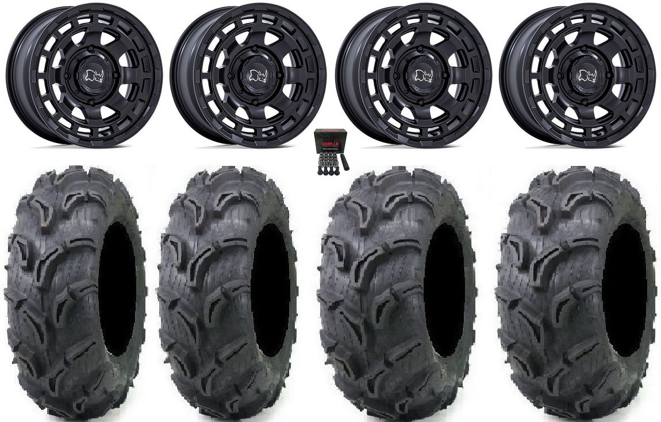 Black Rhino Chamber 14" Wheels Bk 26" Zilla Tires Can-Am Commander ...