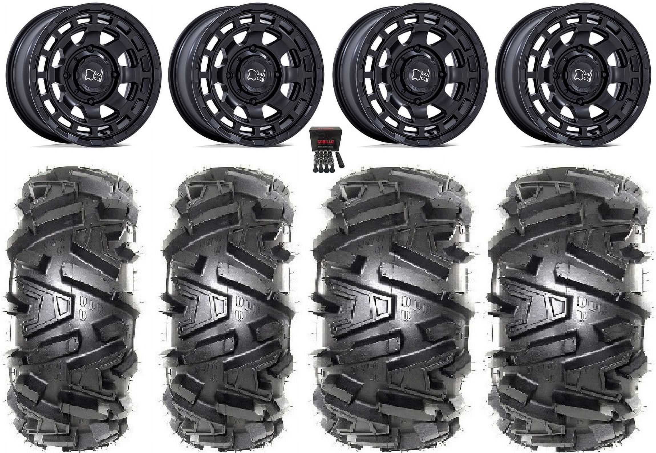 Black Rhino Chamber 14" Wheels Bk 27" Moto MTC Tires Honda Pioneer ...