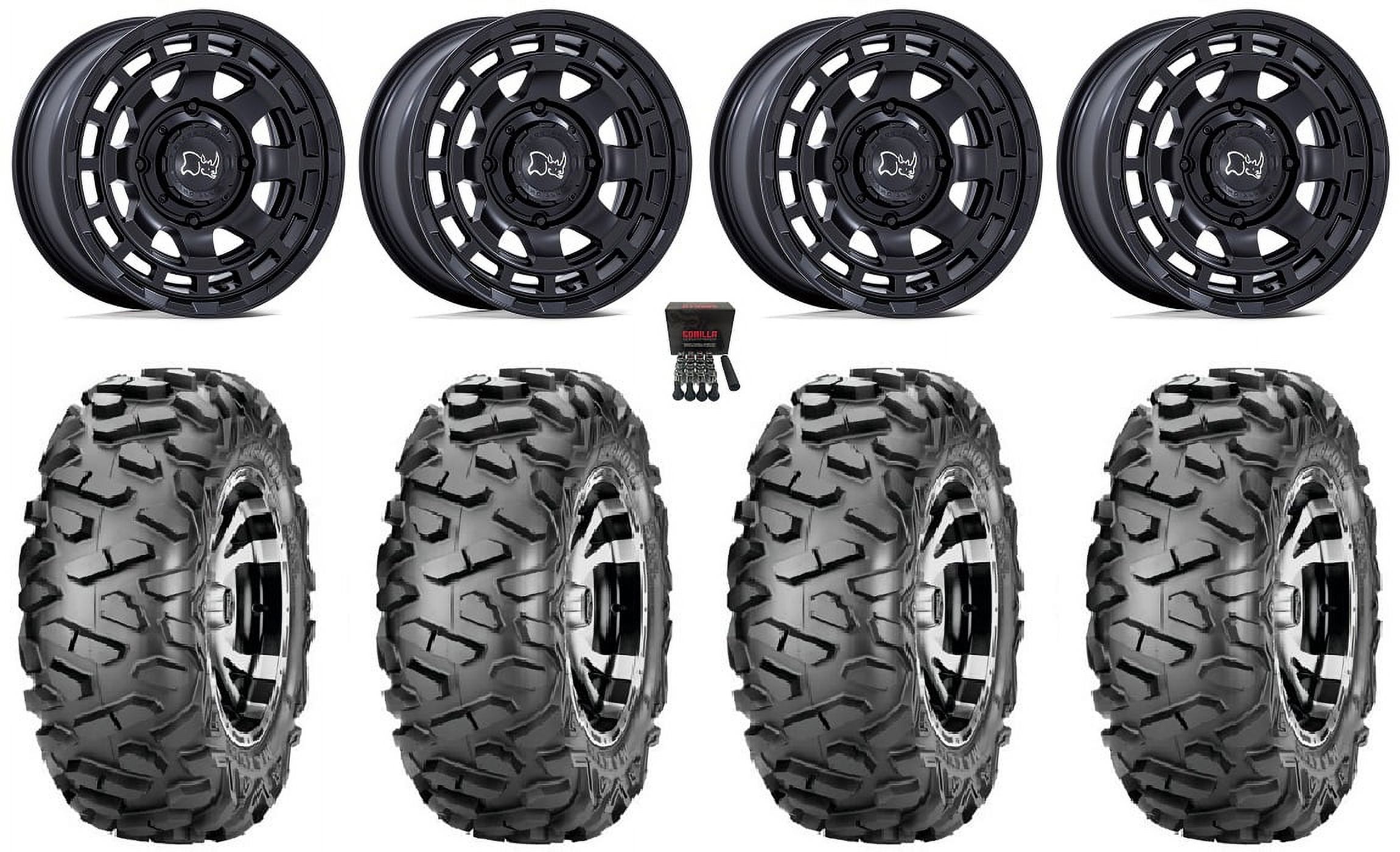 Black Rhino Chamber 14" Wheels Bk 28" BigHorn Tires Can-Am Maverick X3 ...