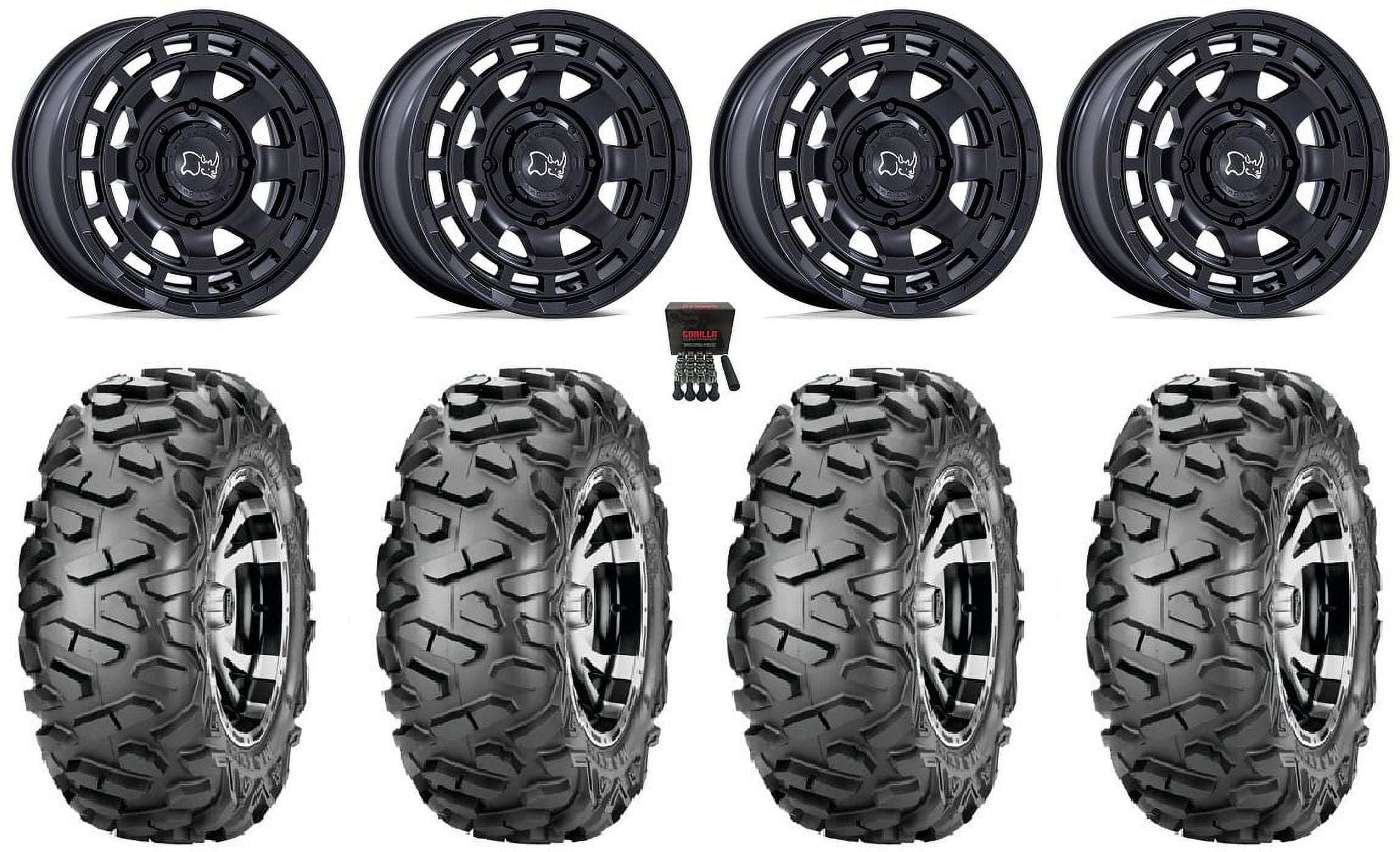 Black Rhino Chamber 14" Wheels Bk 28" BigHorn Tires Honda Rincon Yamaha ...