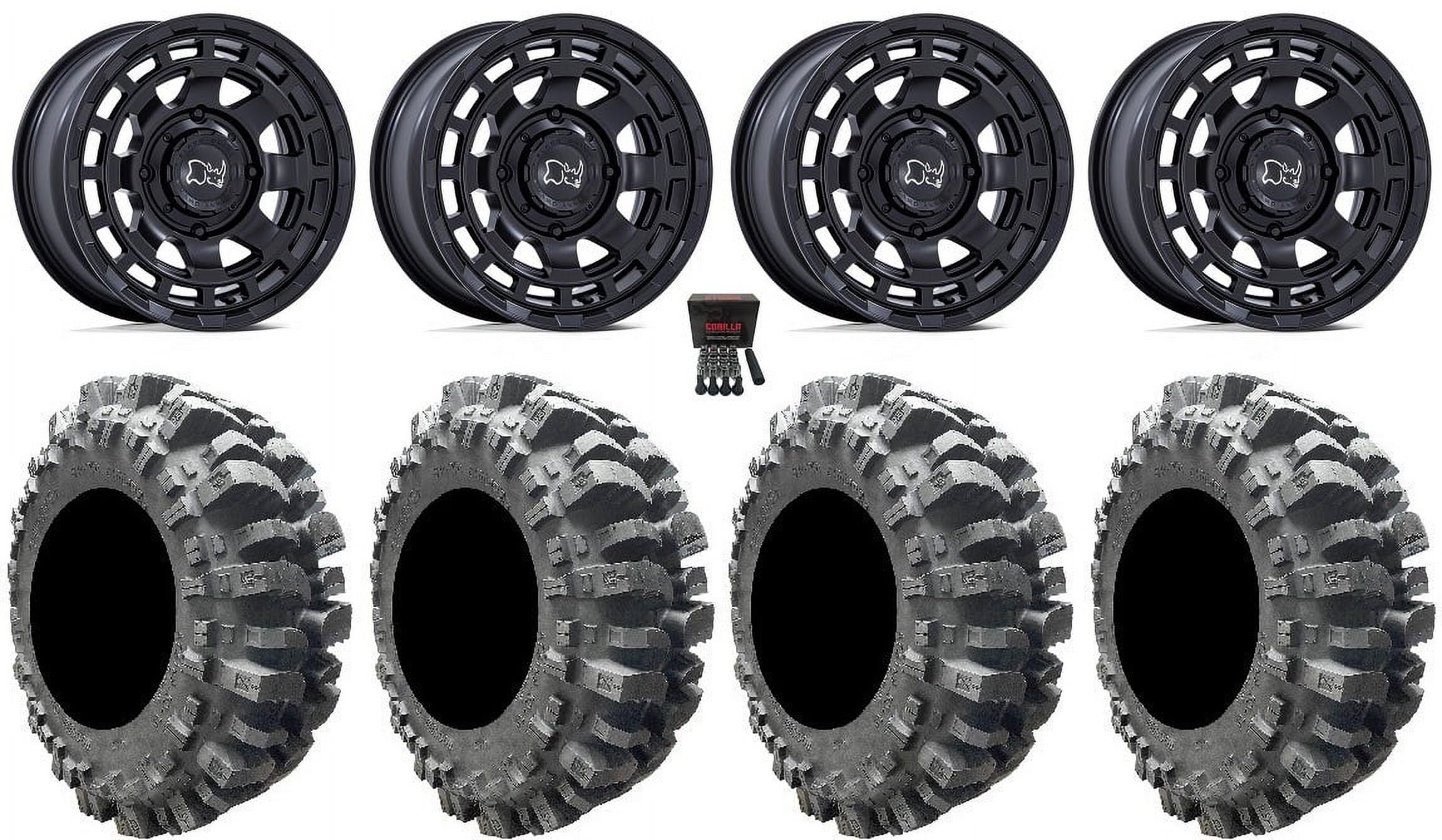 Black Rhino Chamber 14" Wheels Bk 28" Bogger Tires Honda Pioneer ...