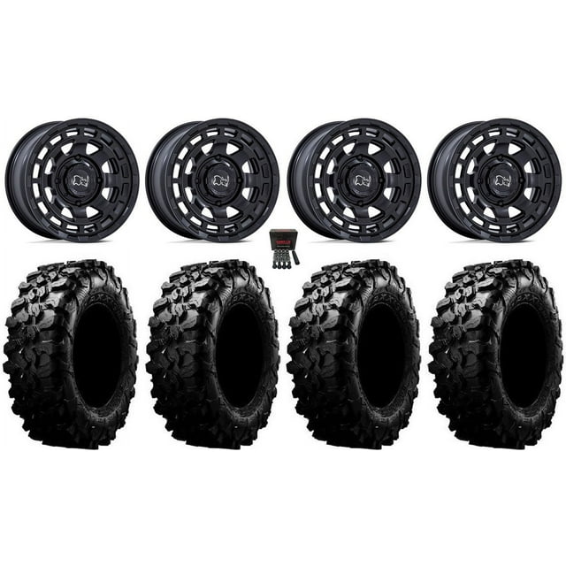 Black Rhino Chamber 14" Wheels Bk 28" Carnivore Tires Can-Am Commander ...
