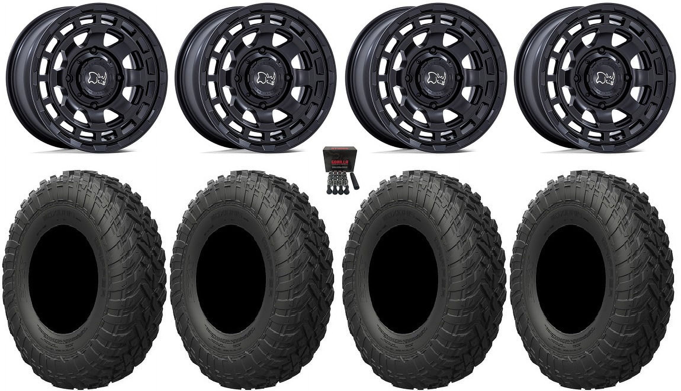 Black Rhino Chamber 14" Wheels Bk 28" Gripper M/T Tires Sportsman RZR ...