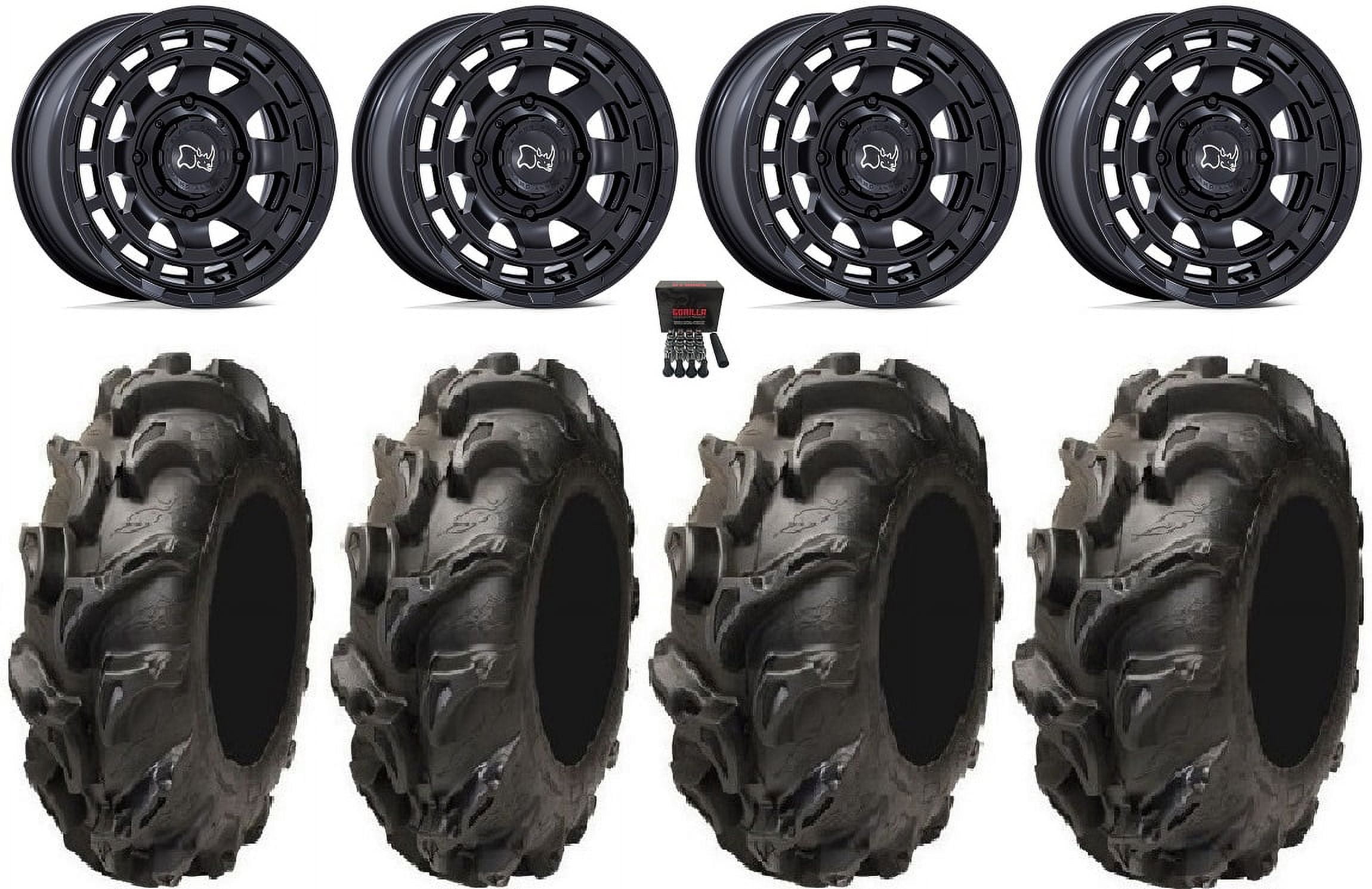 Black Rhino Chamber 14" Wheels Bk 28" Mega Mayhem Tires Polaris RZR XP 1000 / PRO XP / Ranger XP ...