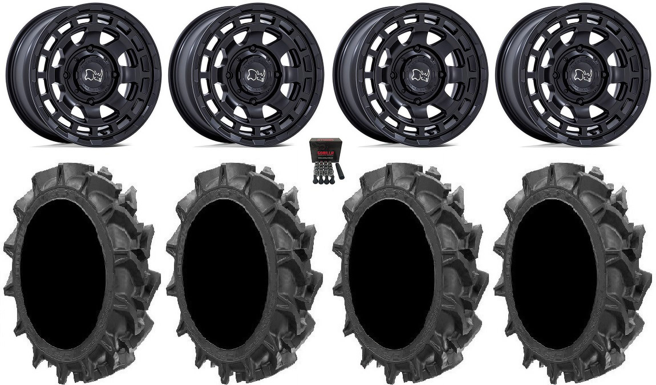 Black Rhino Chamber 14" Wheels Bk 28" MotoHavok Tires Honda Rincon ...