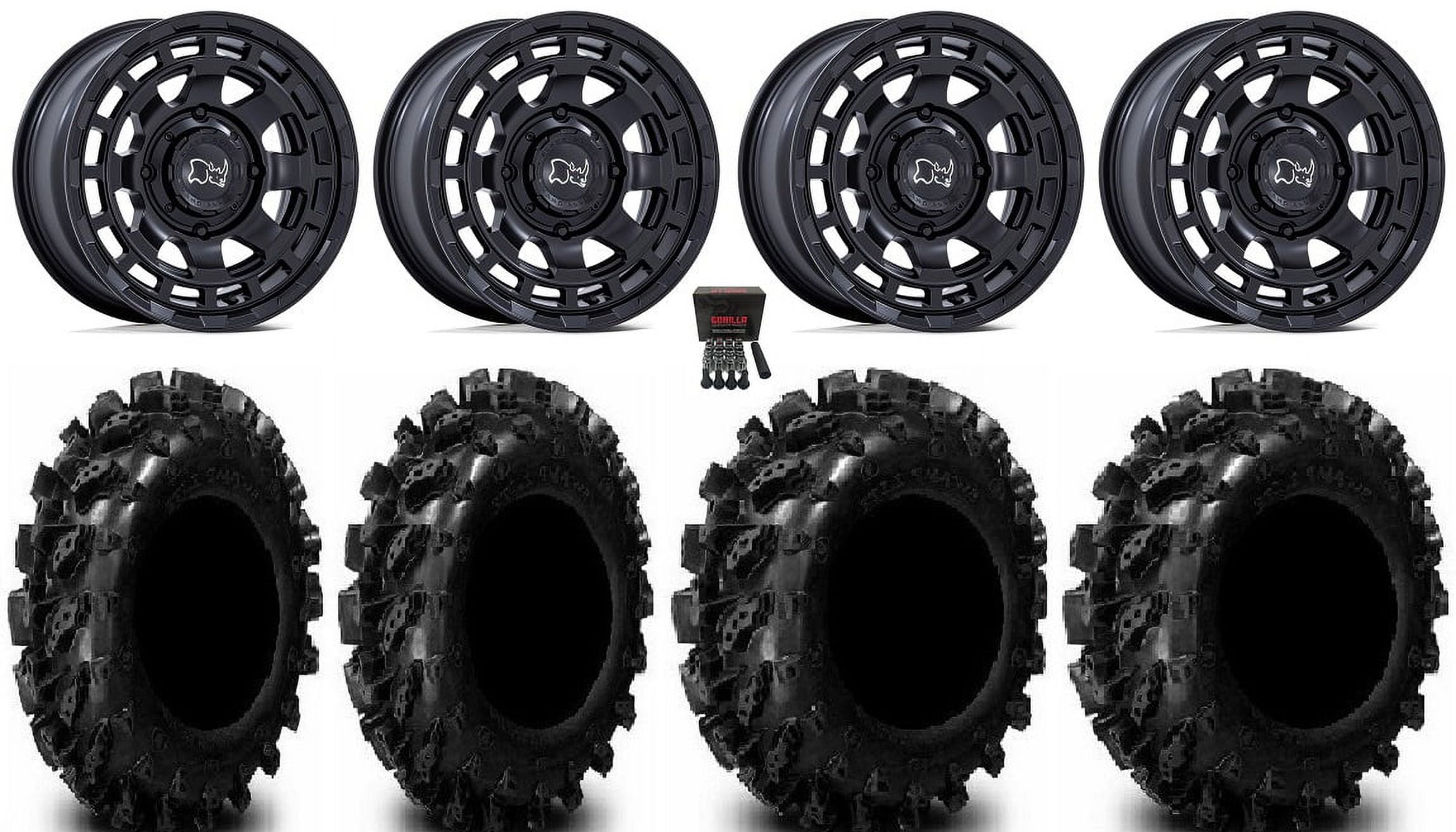 Black Rhino Chamber 14" Wheels Bk 28" Swamp Lite Tires Polaris RZR XP ...