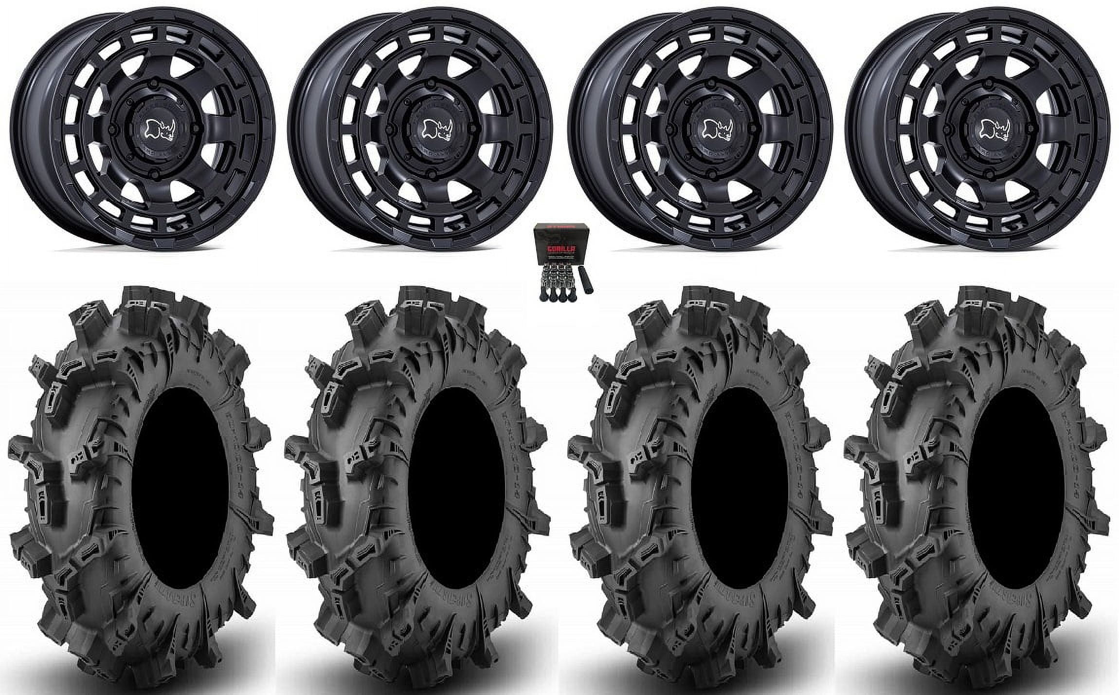 Black Rhino Chamber 14" Wheels Bk 28" Terminator Max Tires Honda Rincon ...