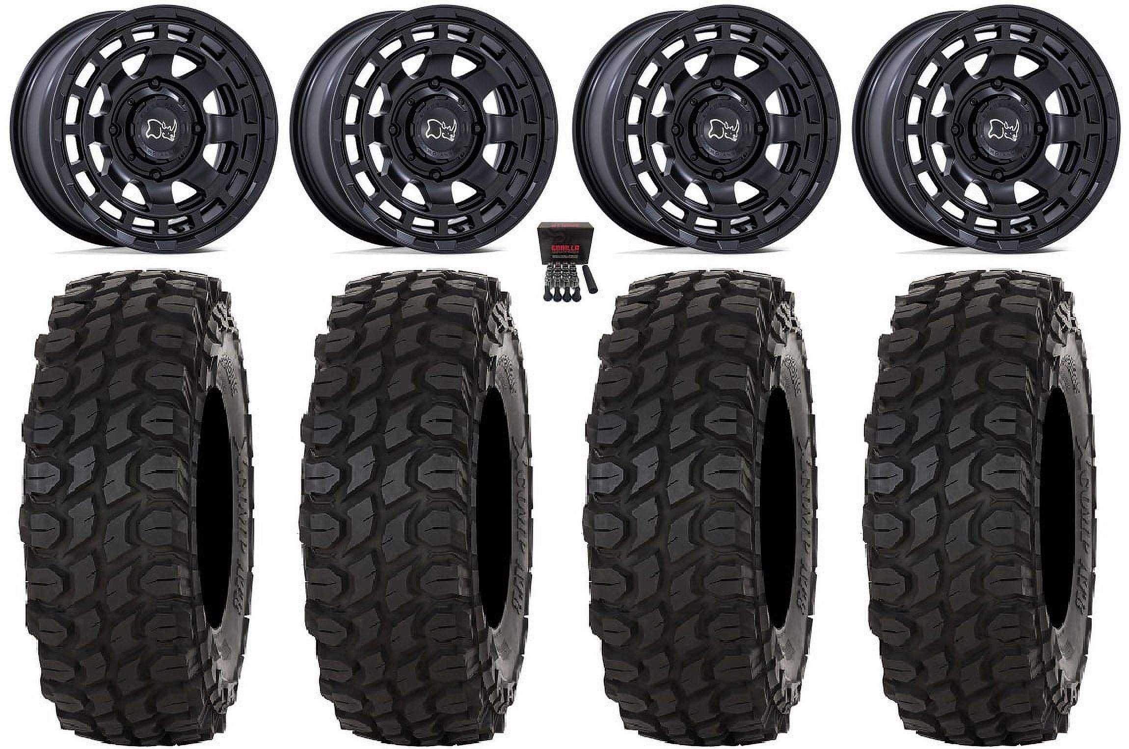 Black Rhino Chamber 14" Wheels Bk 28" XComp ATR Tires Yamaha Viking Wolverine YXZ1000R CFMoto ...