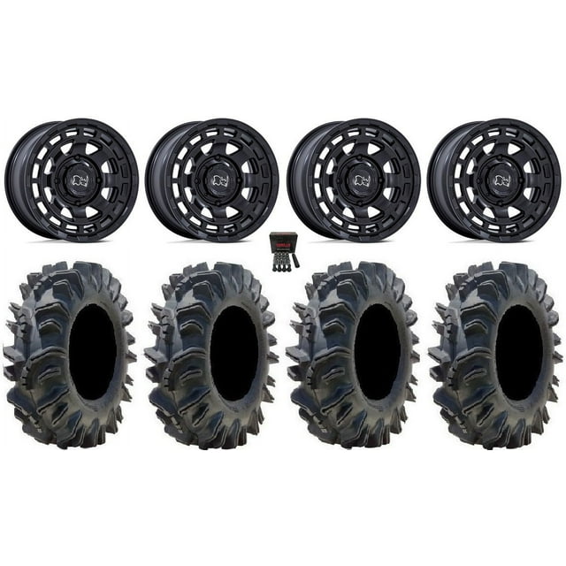 Black Rhino Chamber 14" Wheels Bk 29.5" Terminator Tires Polaris RZR XP ...