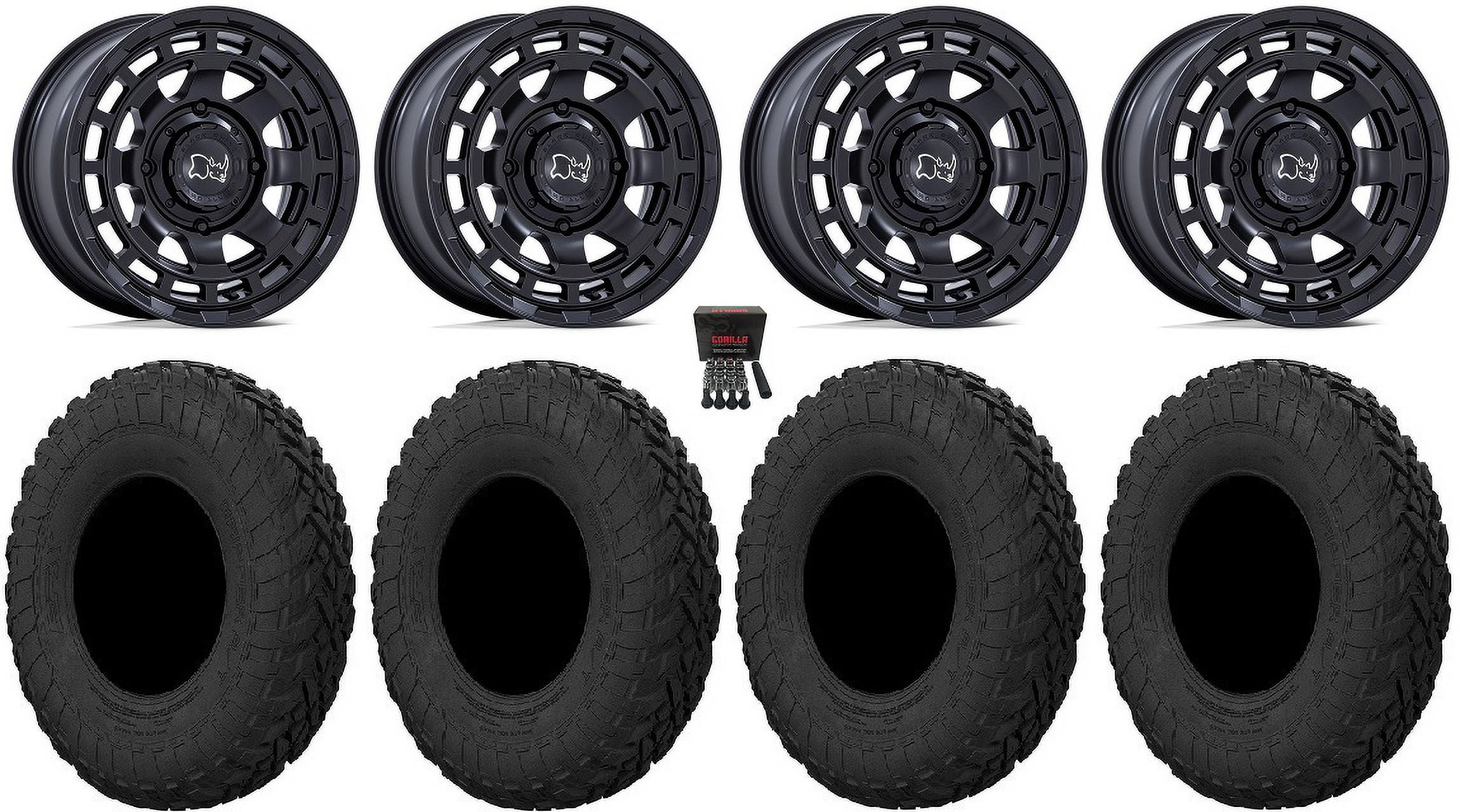 Black Rhino Chamber 14" Wheels Bk 30" Gripper R/T Tires Sportsman RZR ...