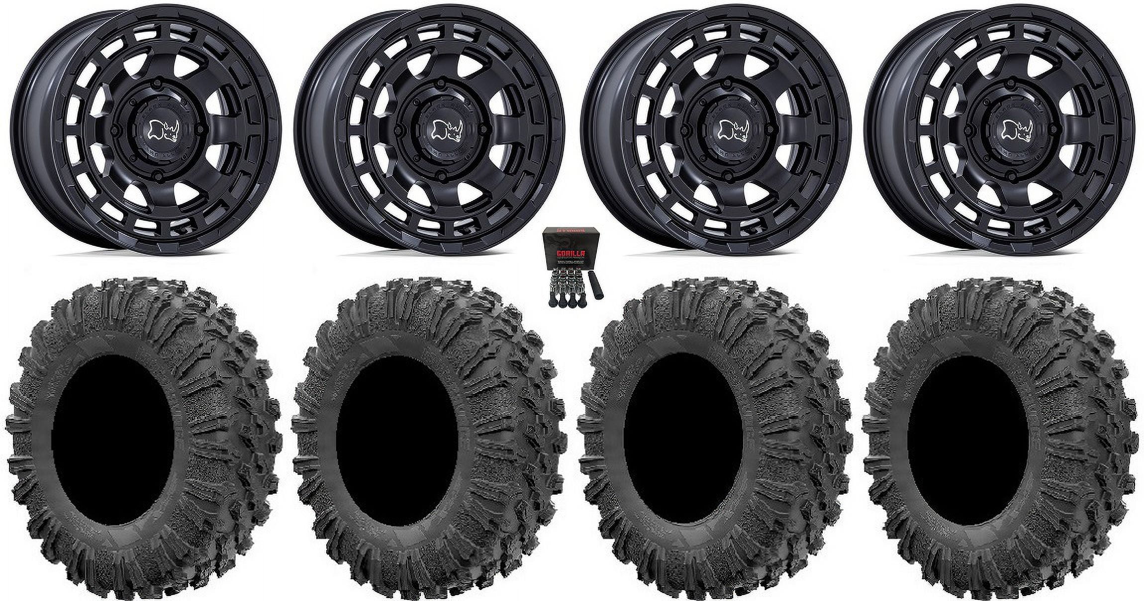 Black Rhino Chamber 14" Wheels Bk 30" MotoRavage Tires Can-Am Maverick ...