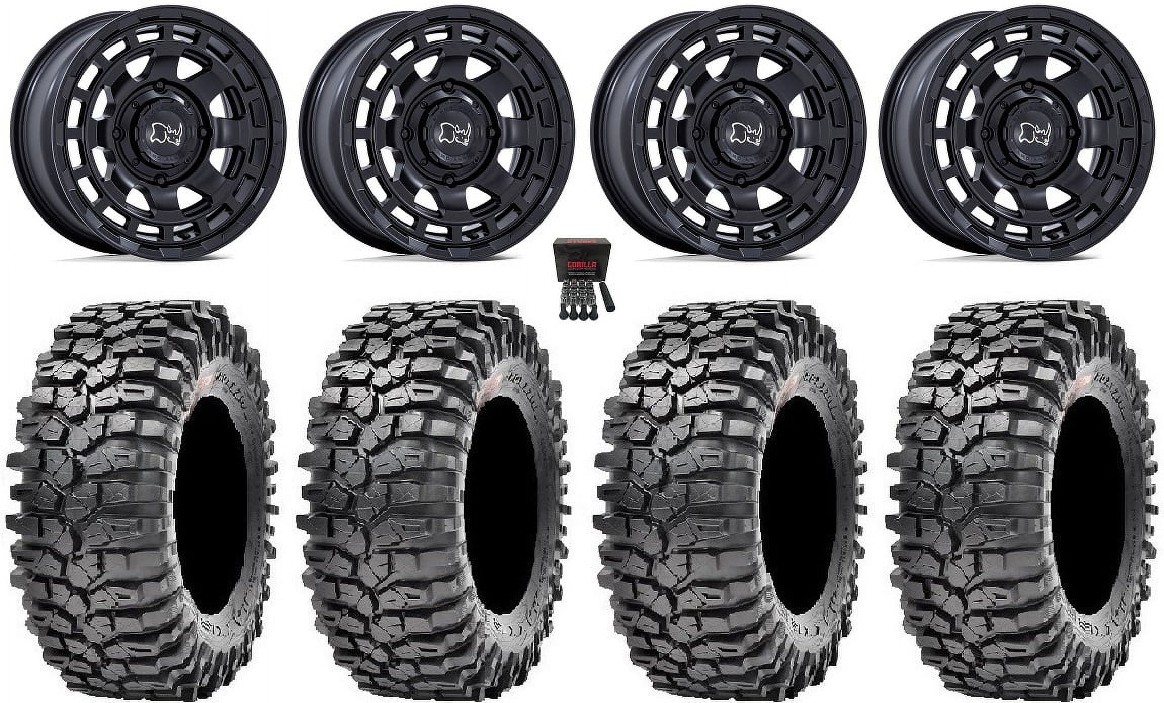Black Rhino Chamber 14" Wheels Bk 30" Roxxzilla 396 Tires Polaris RZR ...