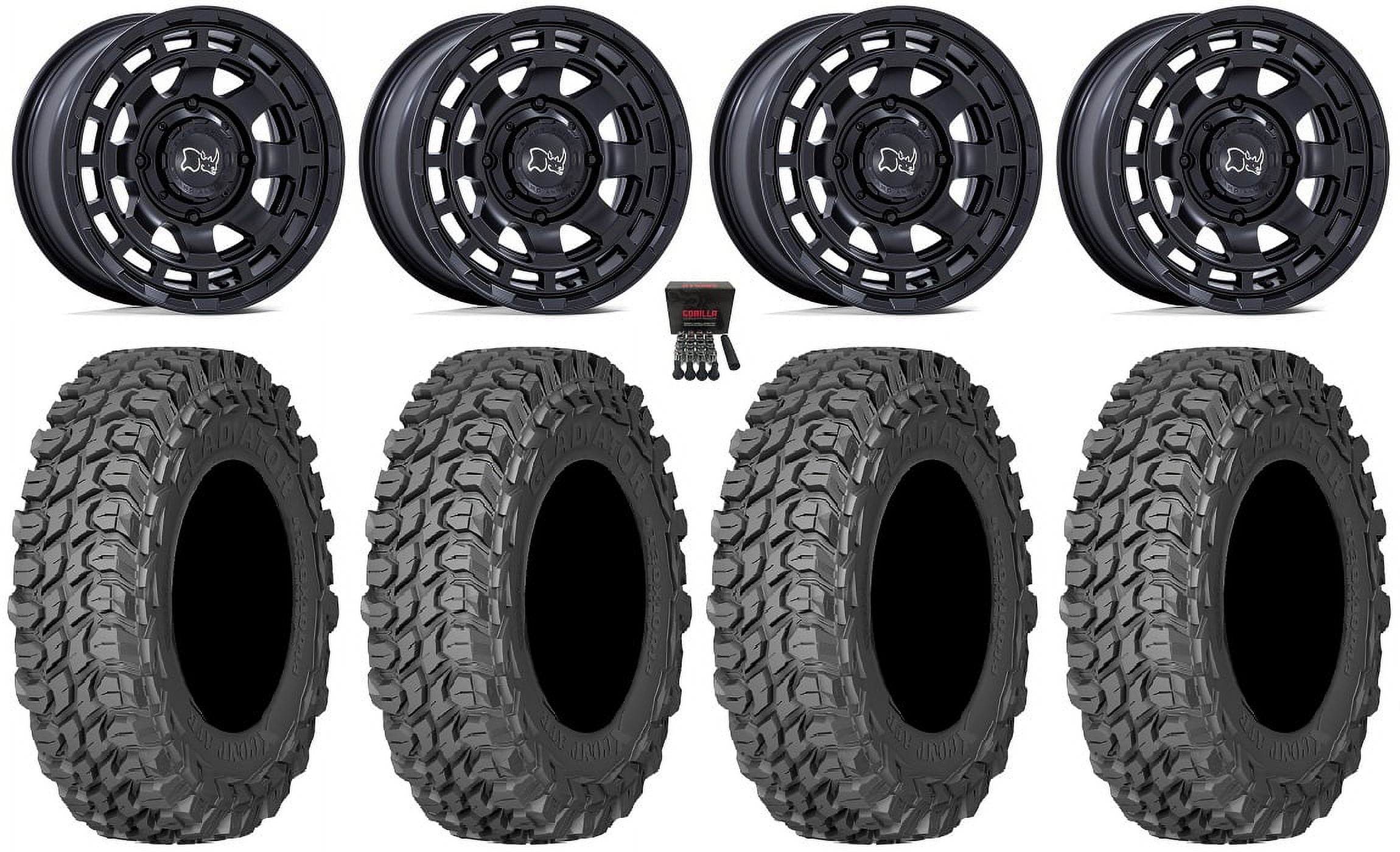 Black Rhino Chamber 14" Wheels Bk 30" X Comp ATR Tires Honda Rincon ...